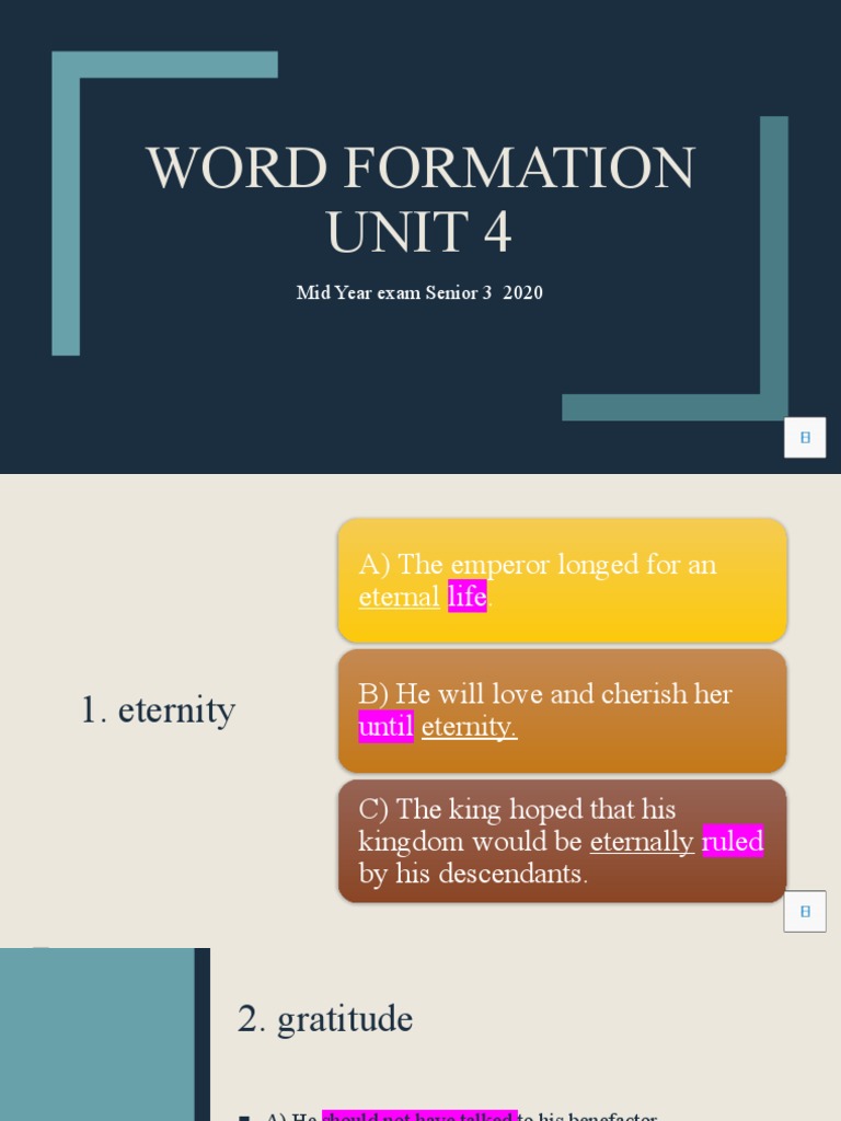 Unit 4 Word Formation 2020 | PDF