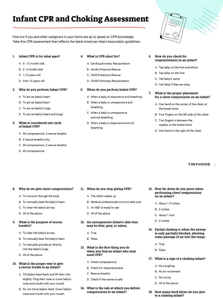 Infant CPR and Choking Assessment | PDF | Cardiopulmonary Resuscitation ...