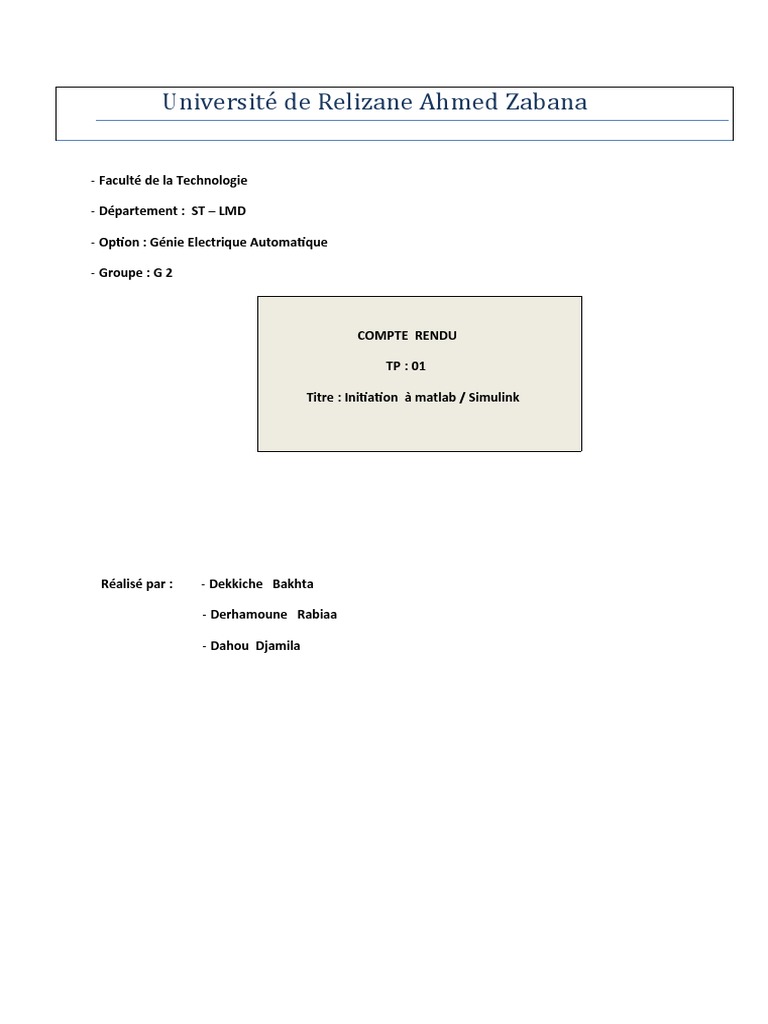 Université de Relizane Ahmed Zabana | PDF