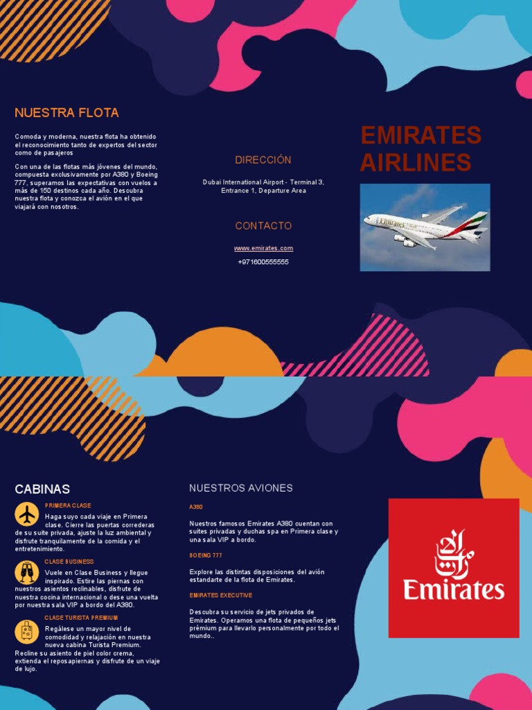 Flota y clases de Emirates Airlines | PDF