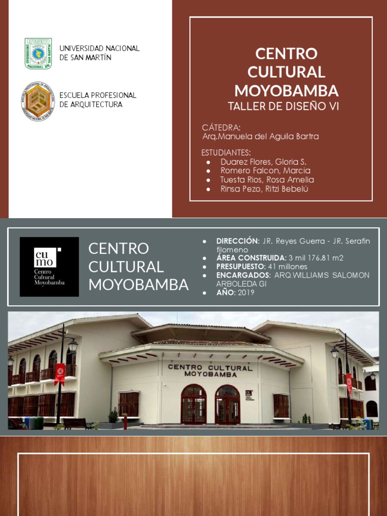 Diseño y Zonificación Centro Cultural Moyobamba | PDF | Construyendo tecnología | Elementos ...