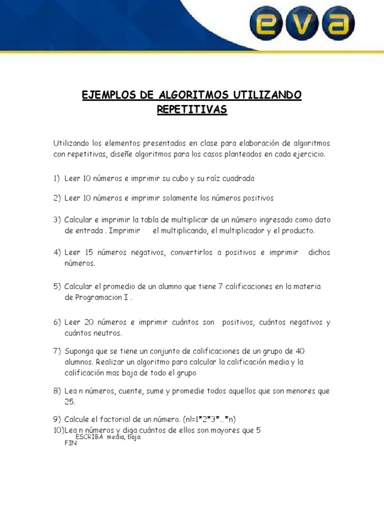 EJEMPLO 02 Algoritmos Con Repetitivas | PDF