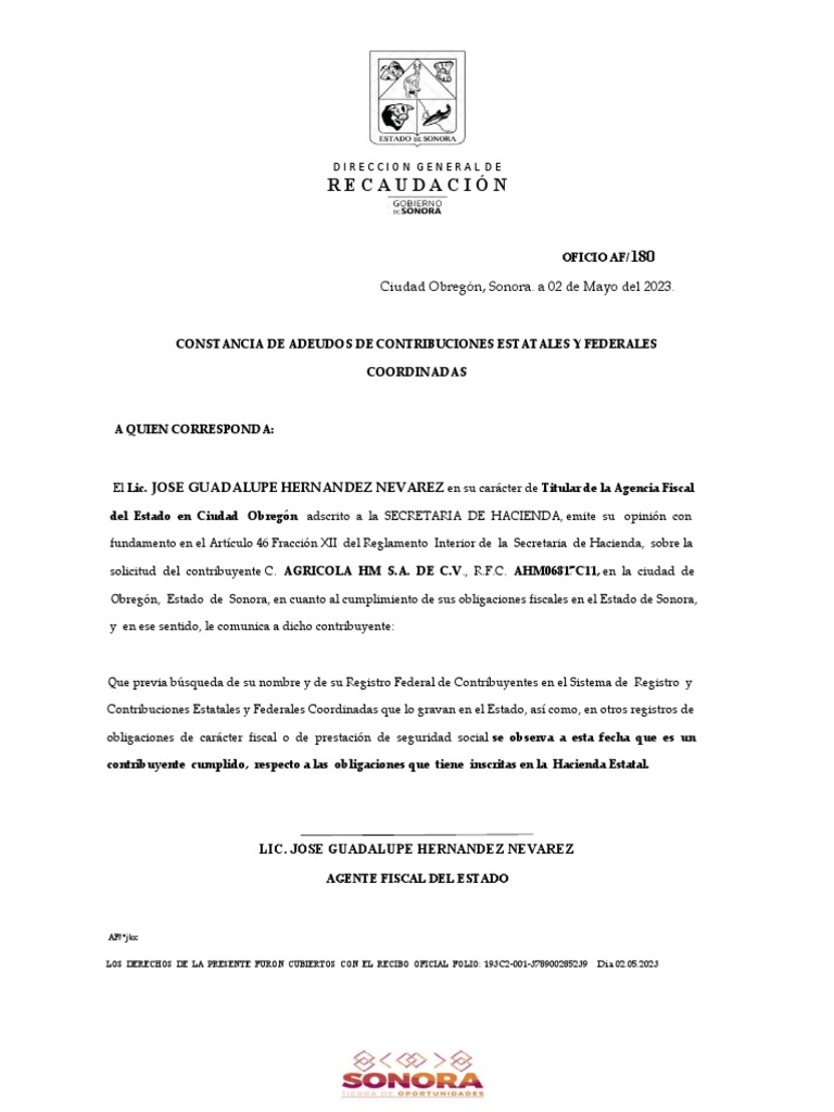 CONSTANCIA DE ADEUDOS | PDF