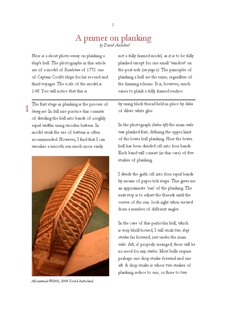 Planking Primer | PDF | Hull (Watercraft) | Deck (Ship)