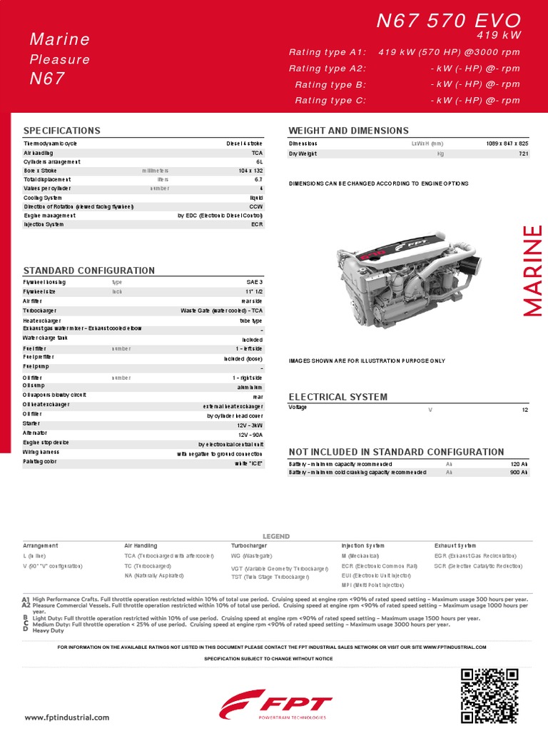 Pleasure N67 570 EVO 419 KW | PDF | Diesel Engine | Horsepower