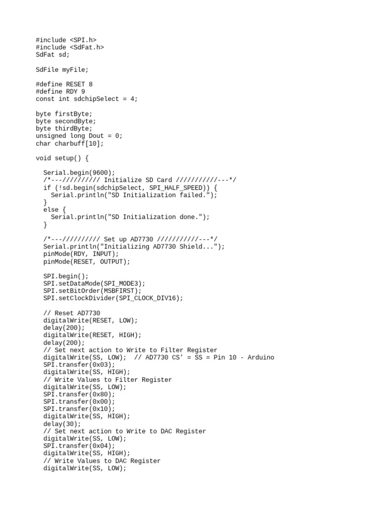 AD7730 Code | PDF | Computer Engineering | Computing