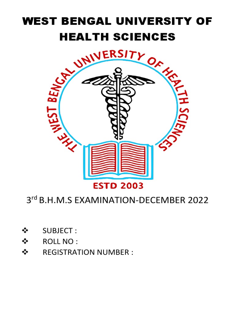WEST BENGAL UNIVERSITY OF HEALTH SCIENCES Logo | PDF