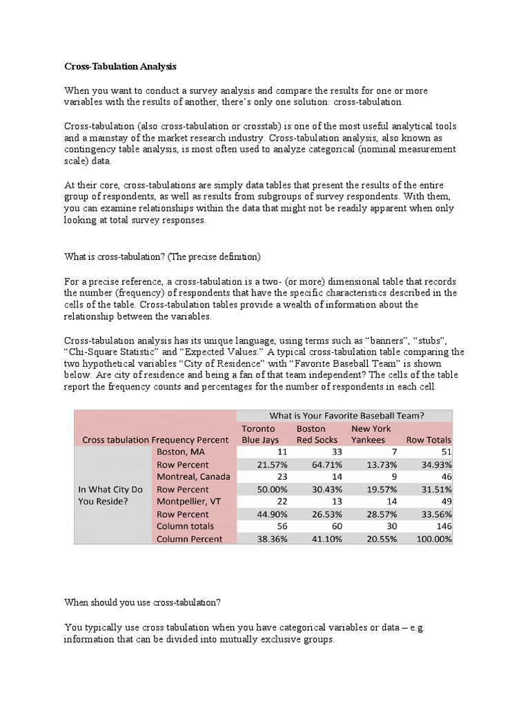 Cross Tabs | PDF | Categorical Variable | Data