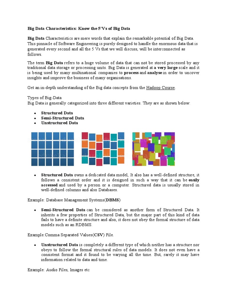 Big Data Characteristics | PDF | Big Data | Data Model