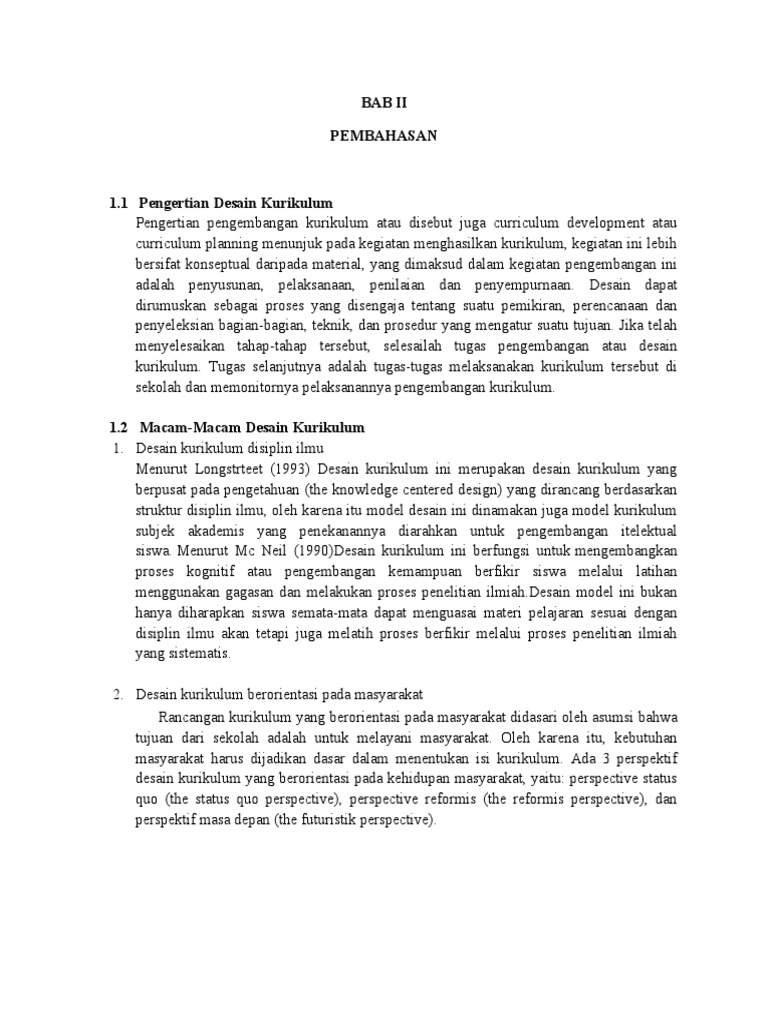 Isi Pengembangan Kurikulum PBA | PDF