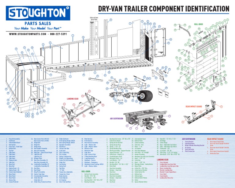 Dry Van Trailer Parts List | PDF | Axle | Motor Vehicle