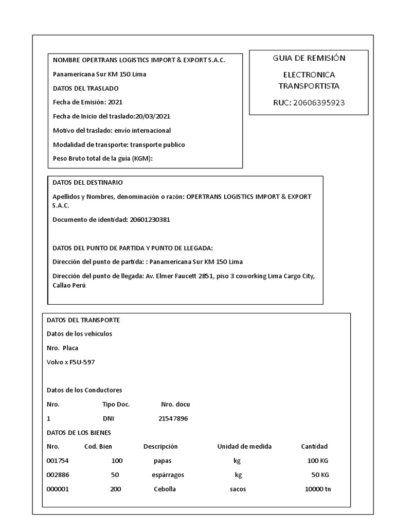 Plantilla de Guia de Remision Remitente | PDF Plantilla de Guia de Remision Remitente | PDF