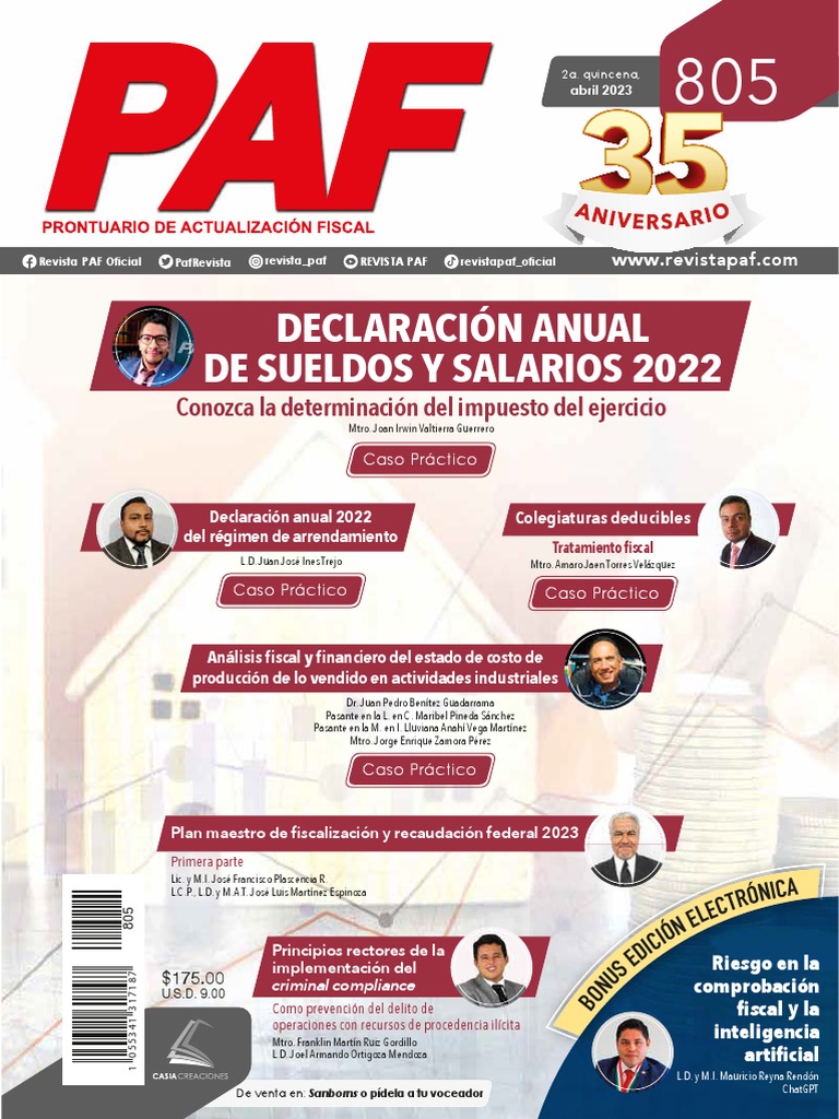 Revista PAF 2a Qna Abril 2023 | PDF | Impuesto sobre la renta | Gobierno