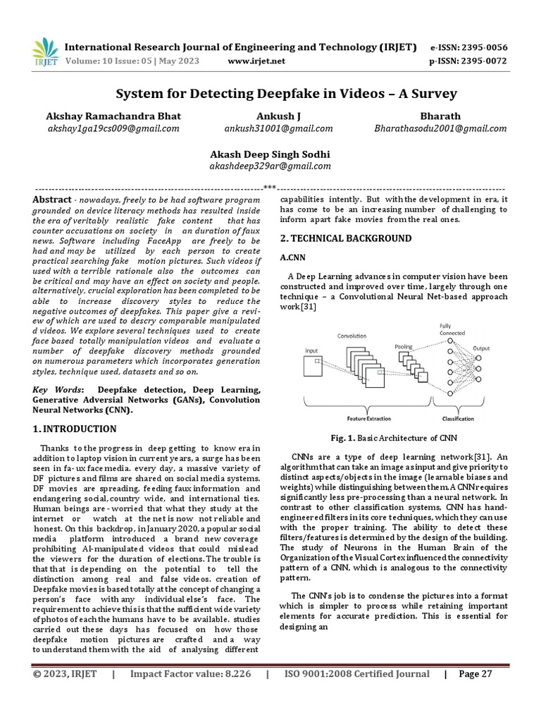 System For Detecting Deepfake in Videos | PDF | Deep Learning ...