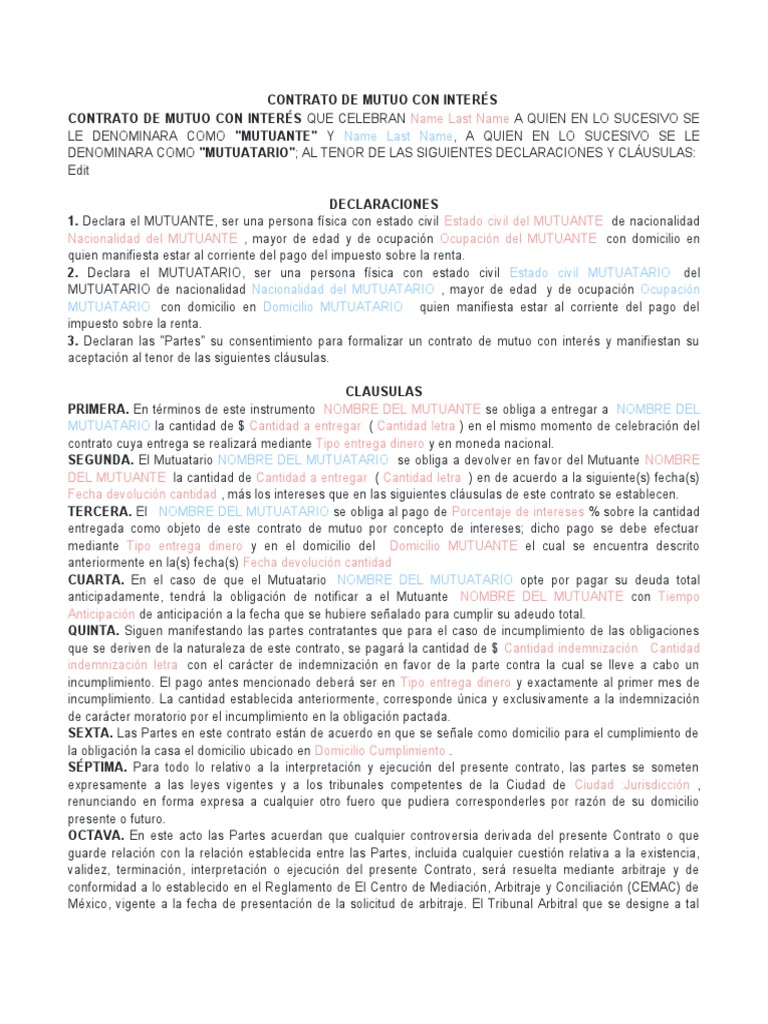 CONTRATO DE MUTUO CON INTERES | PDF | Derecho privado | Justicia