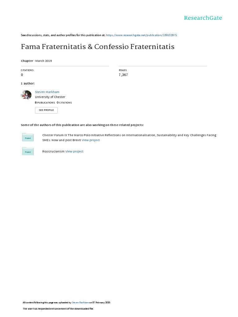 Fama Fraternitatis Overview | PDF | Rosicrucianism | Religious Belief ...