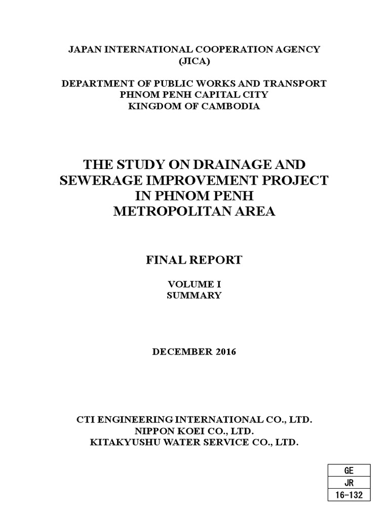 The Study On Drainage and Sewerage Improvement Project in Phnom Penh ...
