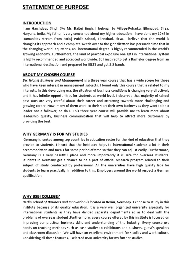 Harshdeep Singh Sop Bsbi | PDF | Cognition