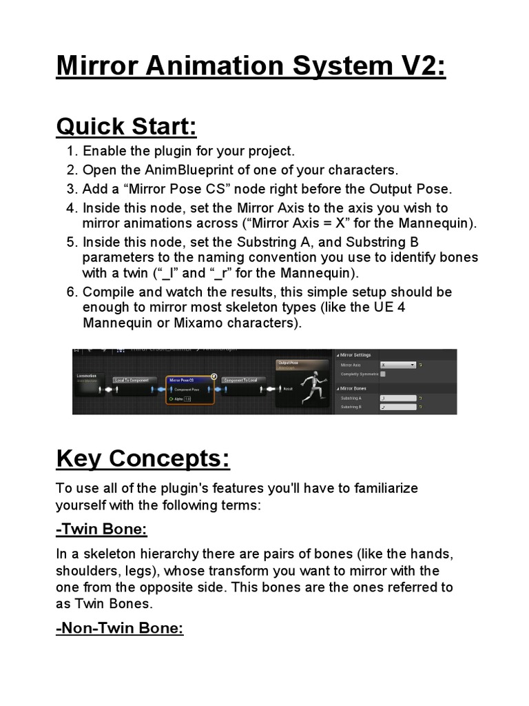 Mirror Animation System Documentation | PDF | Parameter (Computer Programming) | Skeleton