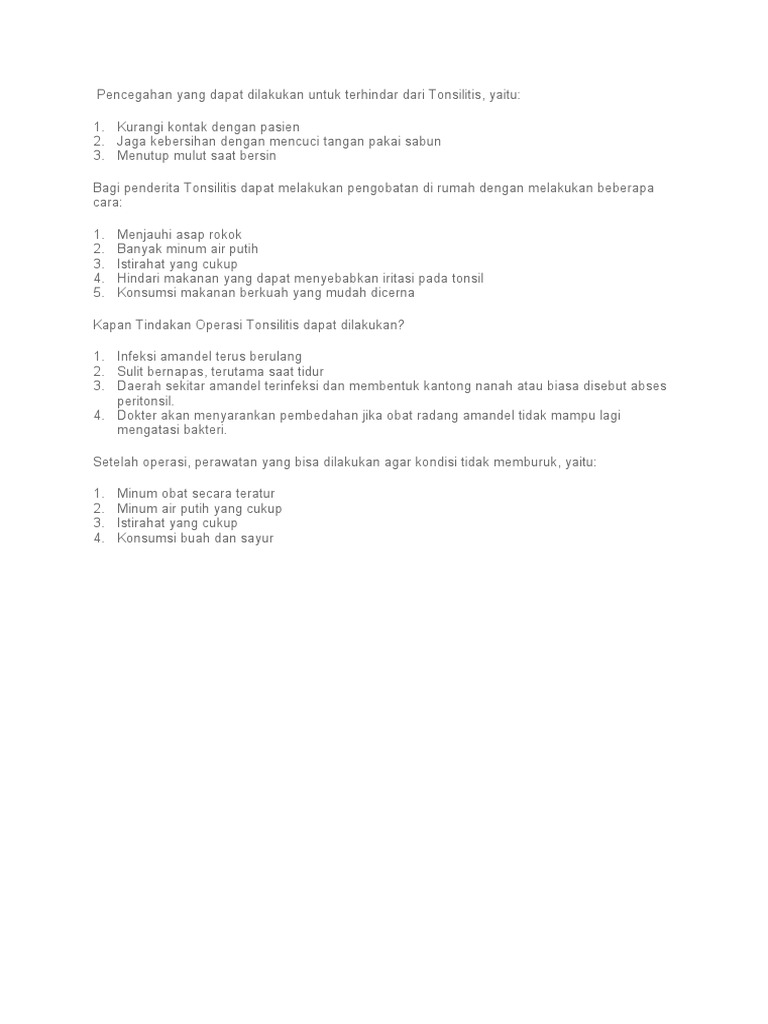 Pencegahan Tonsil | PDF | Kesehatan Holistik