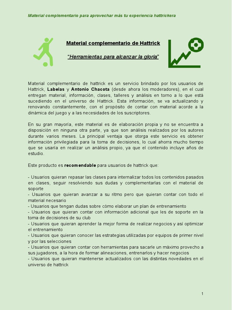 Material Complementario de Hattrick Bases | PDF | Toma de decisiones