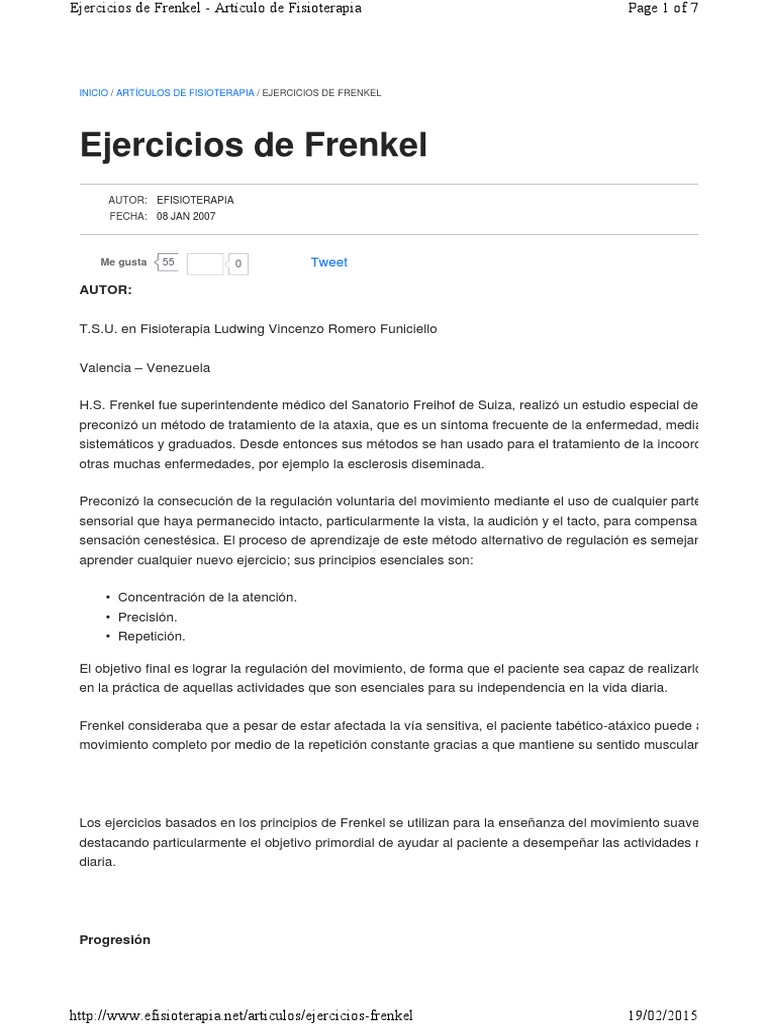Ejercicios de Frenkel para Rehabilitación | PDF | Rodilla | Pie
