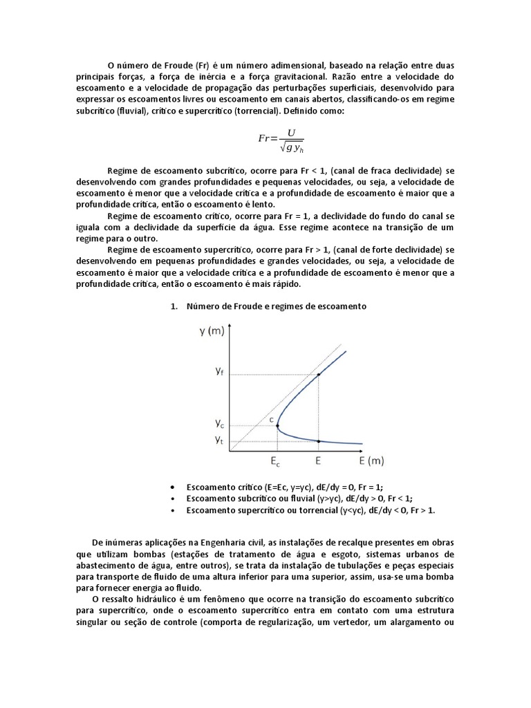 O Número de Froude | Download grátis PDF | Mecânica dos fluidos | Mecânica