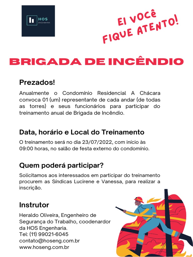 Comunicado de Brigada de Incêndio V01 | PDF