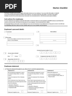 HMRC Starter Checklist | PDF | Public Finance | Government Finances