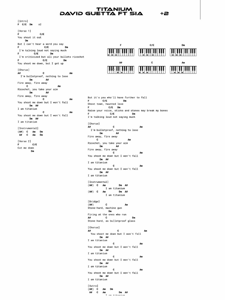 TITANIUM CHORDS by David Guetta @ | PDF