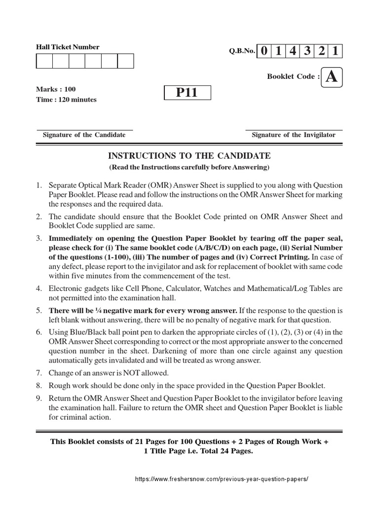 TS Gurukulam Previous Question Papers For PGT&TGT Common Paper-1 | PDF ...