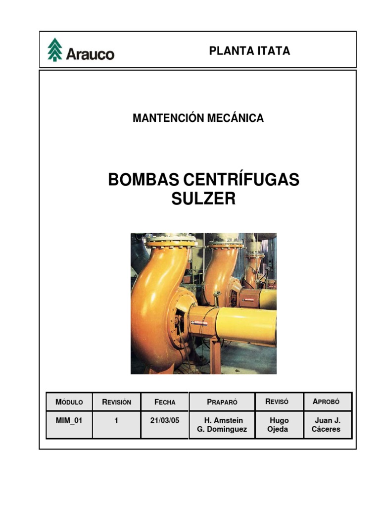01 Bombas centrífugas Zulser | PDF | Bomba | Papel