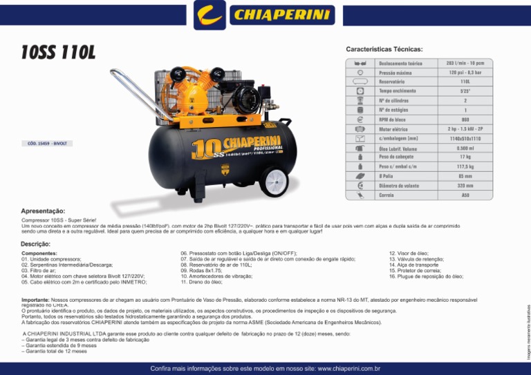 Ficha Tecnica 10ss 110l-Chiaperini | PDF