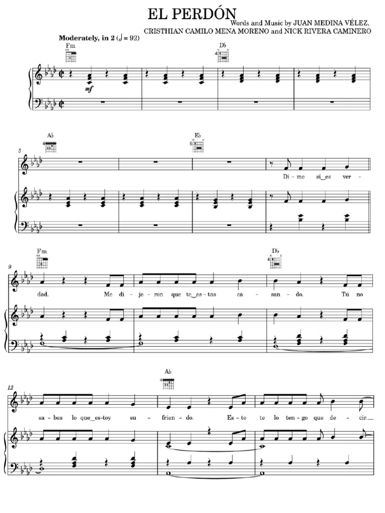 Nicky Jam - El Perdon | PDF