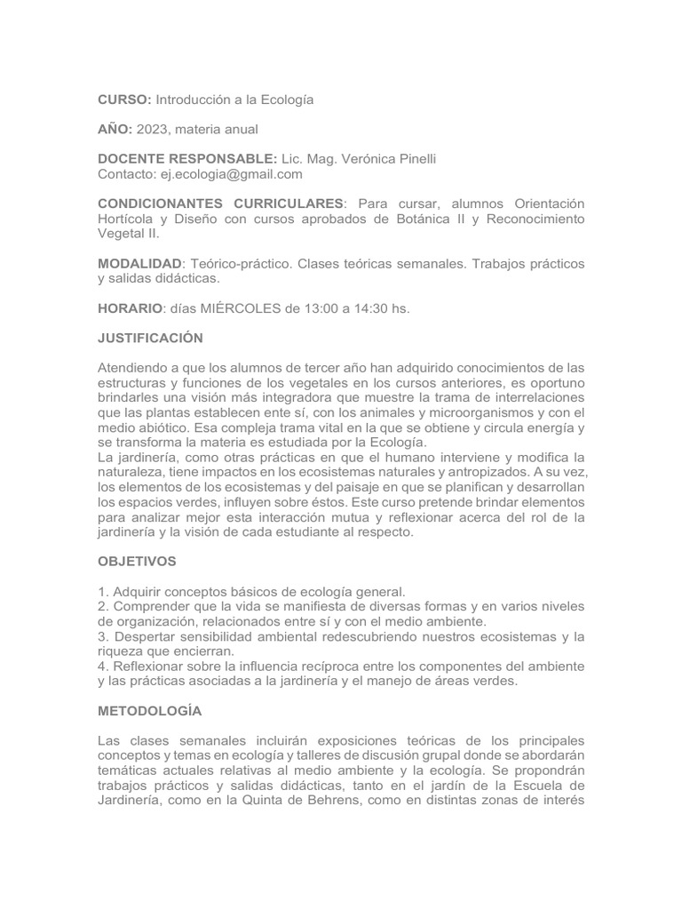 Curso de Ecología: Fundamentos y Prácticas | PDF | Ecología | Entorno ...
