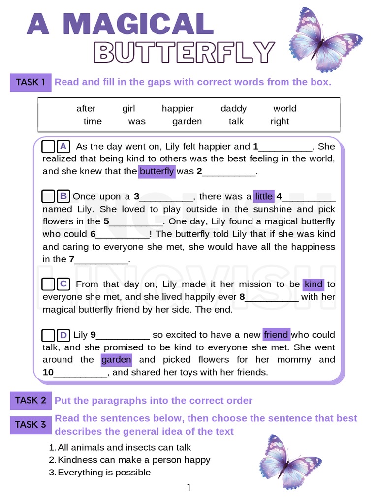 A Magical Butterfly | PDF | Grammar | Linguistics