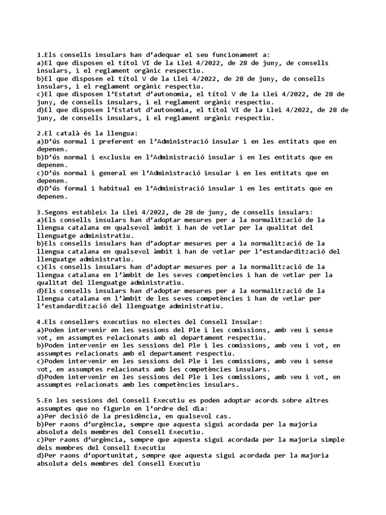 Tema 7 - Consells Insulars | PDF