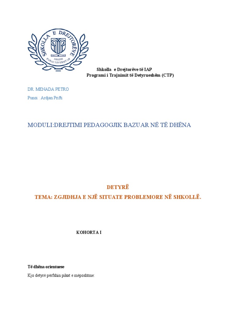 Detyra 1 Prof - Menada | PDF