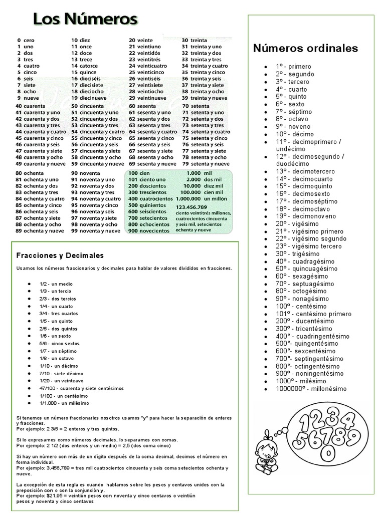 Números | PDF | Notación Matemática | Notación