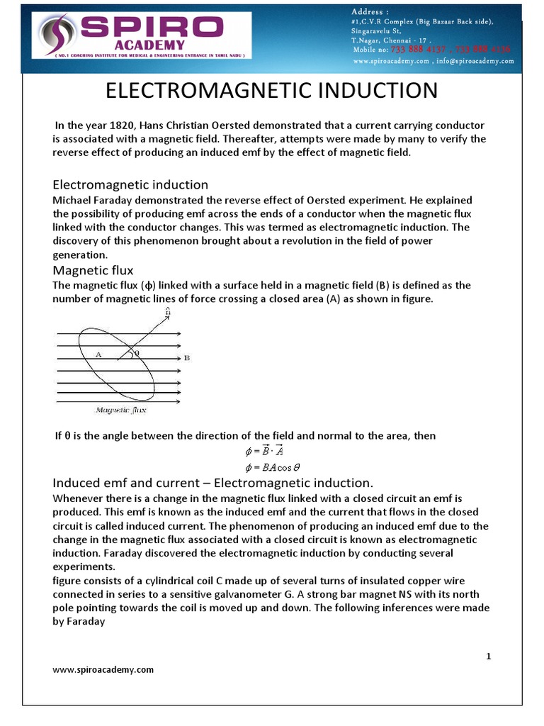 Electromagnetic Induction | PDF | Electromagnetic Induction | Inductance