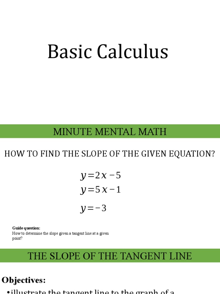 Slope of The Tangent Line | PDF | Tangent | Slope
