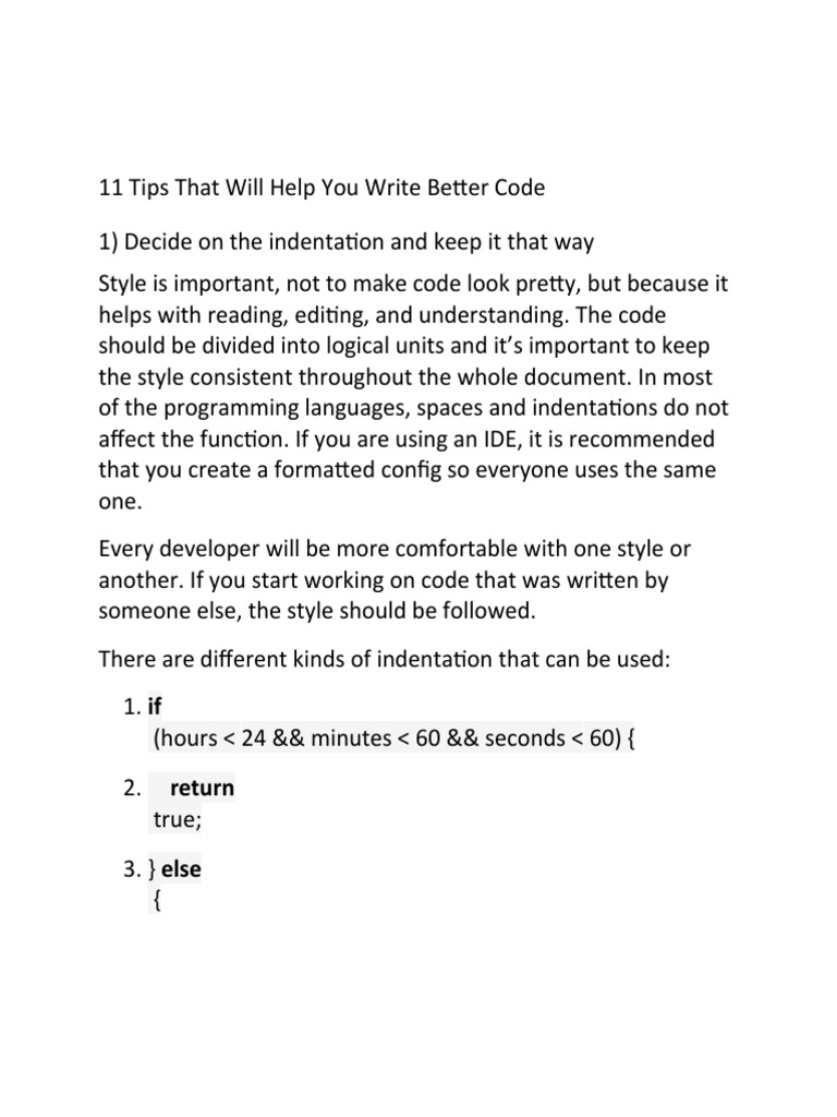 11 Tips That Will Help You Write Better Code | Download Free PDF | Software Design Pattern ...