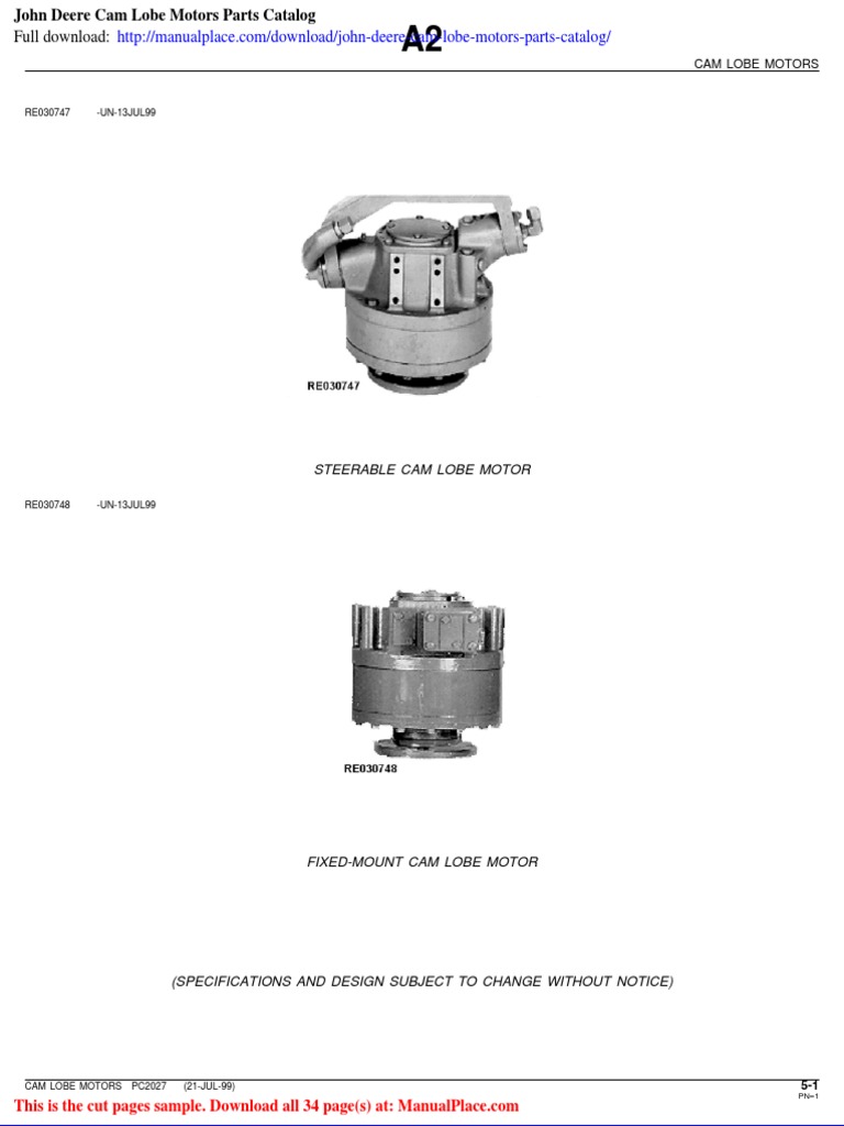 John Deere Cam Lobe Motors Guide | PDF | Axle | Machines