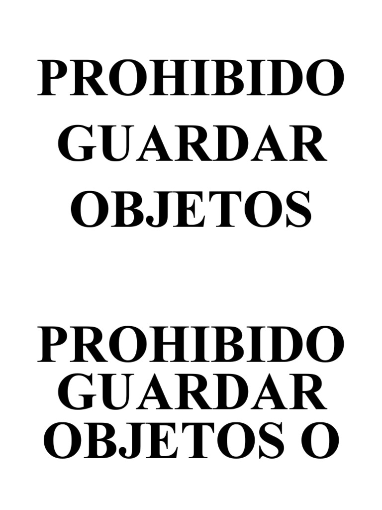 Prohibido Guardar Objetos | PDF Prohibido Guardar Objetos | PDF