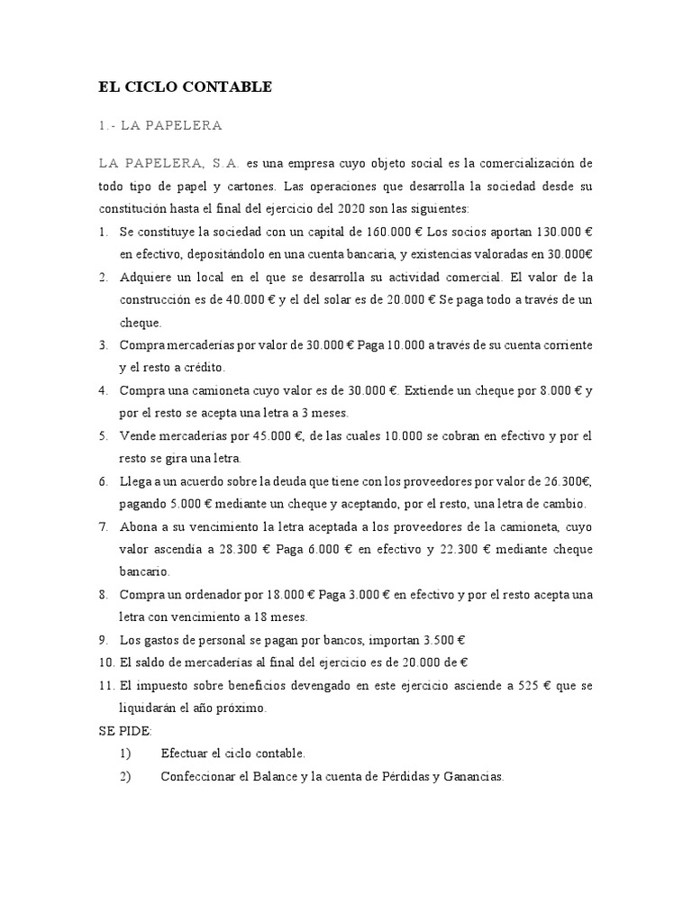 El Ciclo Contable | PDF