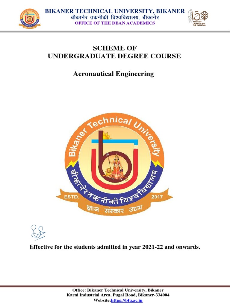 B.Tech Aeronautical Engg Curriculum | PDF | Aerospace Engineering | Engineering