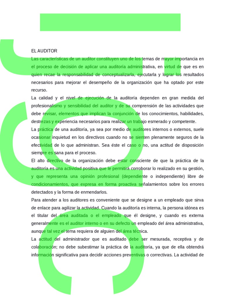 El Auditor | PDF | Auditoría | Liderazgo
