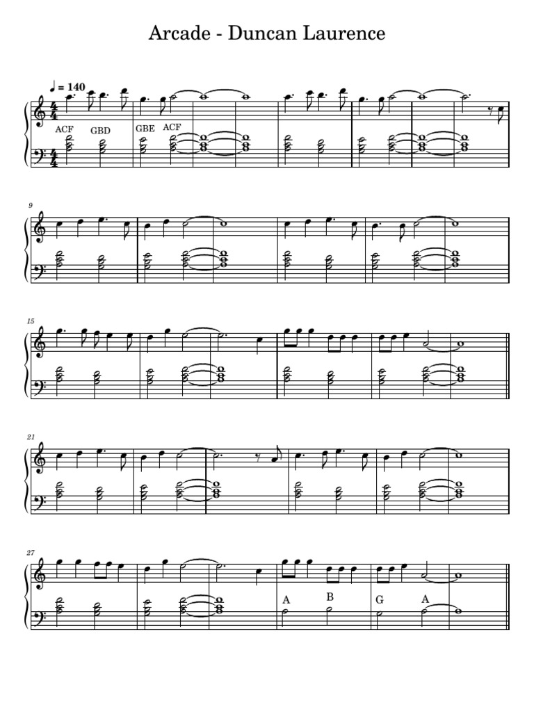 Arcade_-_Duncan_Laurence_Eurovision_2019_Easy | PDF