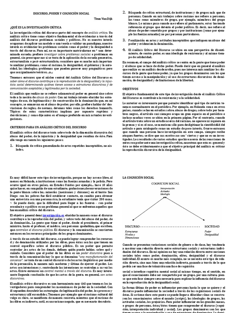 Tema 6 - Discurso, Poder y Cogniciòn Social - Van Dijk | Descargar ...