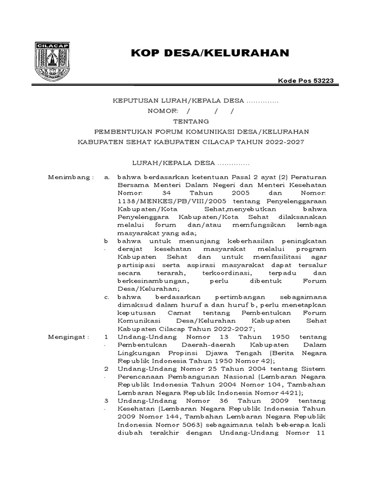 Forum Komunikasi Desa Sehat | PDF | Ilmu Sosial | Griya & Taman